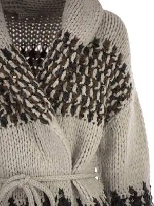 Brunello Cucinelli Handmade Opera Prince Of Wales Cardigan - Cream