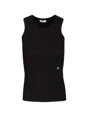 Celine Ribbed Silk And Cotton Tank Top