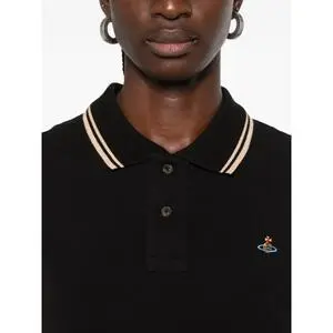 VIVIENNE WESTWOOD Embroidered Polo Top - Black