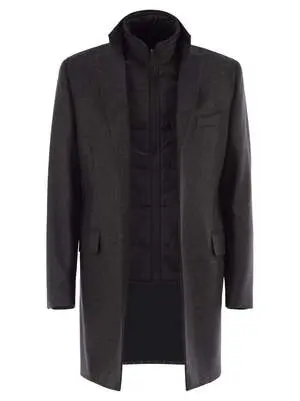 FAY Double Coat In Wool And Cashmere Cloth - Multicolor