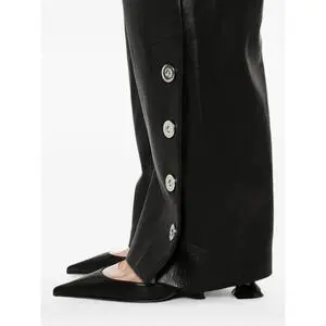 Sportmax Leather Palazzo Pants - Black