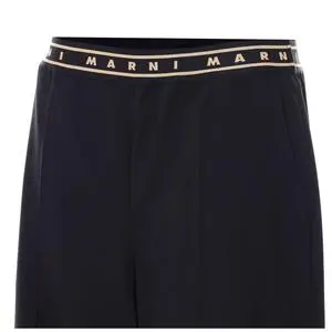 Marni Logo Elasticated Waistband Trousers - Black