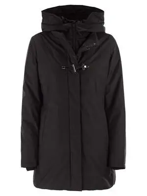 FAY Technical Gabardine Toggle Coat - Black