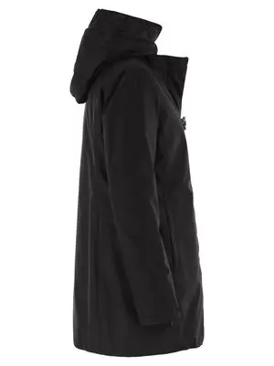 FAY Technical Gabardine Toggle Coat - Black