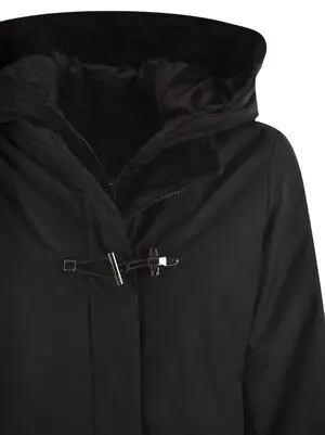 FAY Technical Gabardine Toggle Coat - Black
