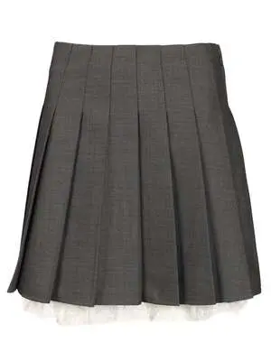 SELF-PORTRAIT Pleated Miniskirt - Gray
