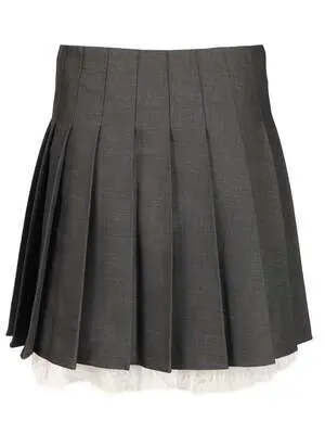 SELF-PORTRAIT Pleated Miniskirt - Gray