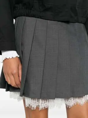 SELF-PORTRAIT Pleated Miniskirt - Gray