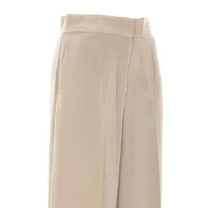 Max Mara Silk Straight-leg Trousers - Cream
