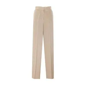 Max Mara Silk Straight-leg Trousers - Cream