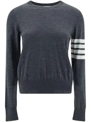 Thom Browne Wool 4-bar Relaxed Pullover - Gray