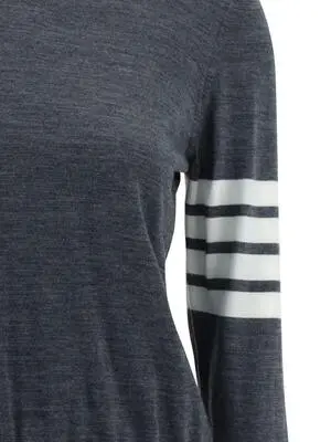 Thom Browne Wool 4-bar Relaxed Pullover - Gray