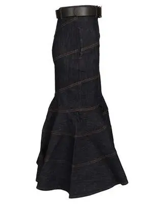 SELF-PORTRAIT Midi Skirt With Belt