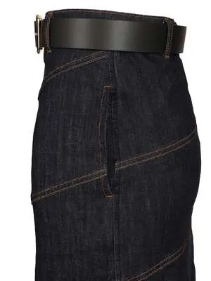 SELF-PORTRAIT Midi Skirt With Belt