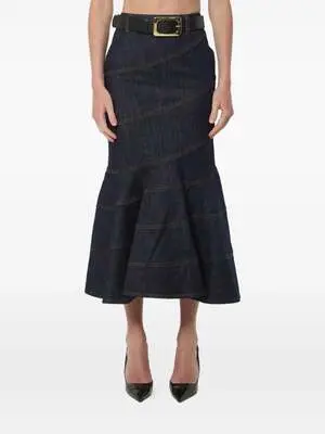 SELF-PORTRAIT Midi Skirt With Belt