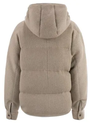 Brunello Cucinelli Cashmere Knit Hooded Jacket - Cream