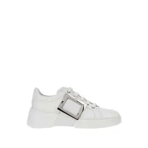 ROGER VIVIER Viv' Skate Leather Sneakers - White