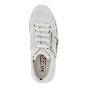 ROGER VIVIER Viv' Skate Leather Sneakers - White