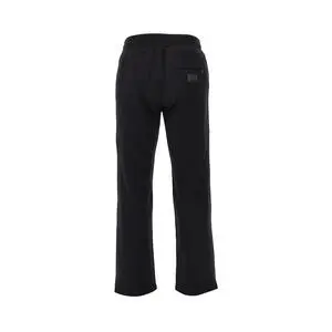 Dolce & Gabbana French Terry Pants With Logo Plate - Black