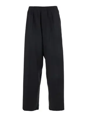 Balenciaga Black Pants With Elastic Waist In Wool - Multicolor