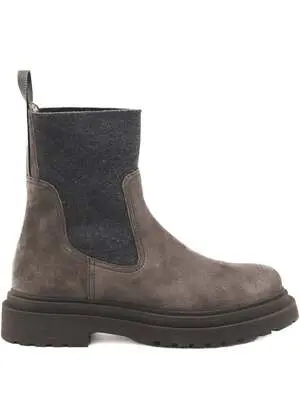 Brunello Cucinelli Suede Chelsea Boots - Brown