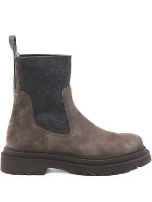 Brunello Cucinelli Suede Chelsea Boots - Brown