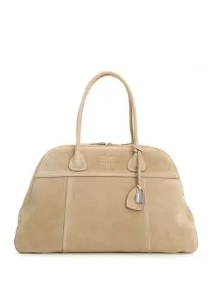 Miu Miu Suede Tote Bag - Cream