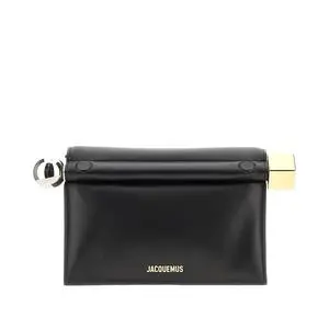 Jacquemus Nappa Leather 'rond Carré Clutch - Black