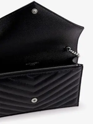 Saint Laurent Envelope Leather Wallet Crossbody Bag