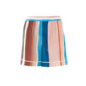 Fendi Logo Shorts With Venetian Stripes Motif - Multicolor