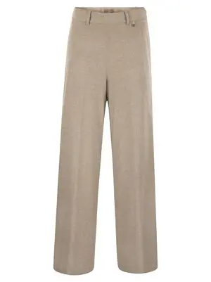 Herno Resort Trousers In Melange Fabric - Cream