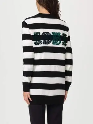 Max Mara Striped Button Detailed Long Sleeve Cardigan - White