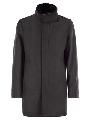 HERNO Herno Men Wool Coat With Detachable Collar