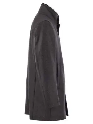 Herno Wool Coat With Detachable Collar
