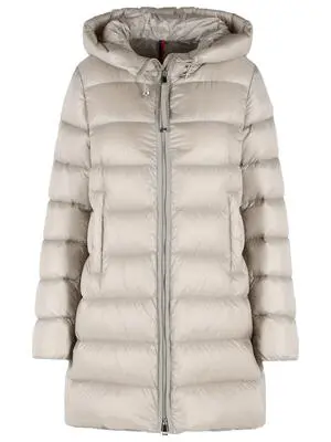 Moncler Suyenne' Light Beige Polyamide Down Jacket - Cream
