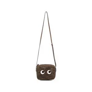 ANYA HINDMARCH Woven Raffia Cross Body Bag - Brown