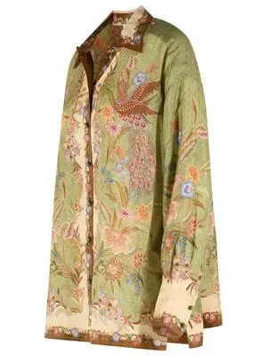 Zimmermann Indra' Khaki Silk Shirt - Green