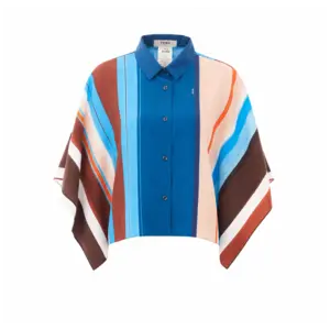 Fendi Logo Shirt With Venetian Stripes Motif - Multicolor