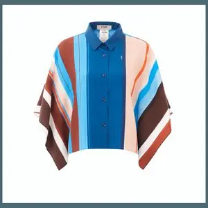 Fendi Venetian Stripes Motif Logo Shirt - Multicolor