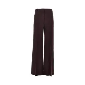 Victoria Beckham Alina Wool Flannel Pants - Red