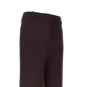 Victoria Beckham Alina Wool Flannel Pants - Red