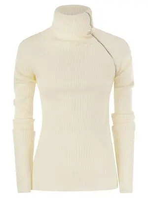 Sportmax Pinna High-neck Jumper - White