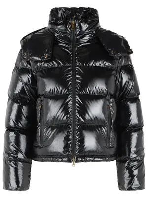 Moncler Niveole' Glossy Polyamide Down Jacket - Black