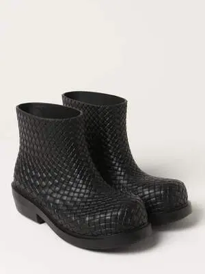 Bottega Veneta Fireman Ankle Boots In Woven Rubber