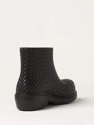 Bottega Veneta Fireman Ankle Boots In Woven Rubber