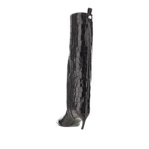 Attico Croco-embossed Leather Boots - Brown