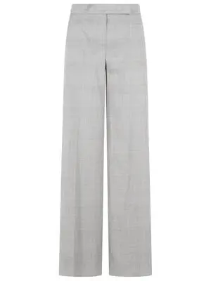 Max Mara Netto' Olive Prince Of Wales Wool Pants - Green
