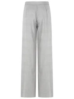 Max Mara Netto' Olive Prince Of Wales Wool Pants - Green