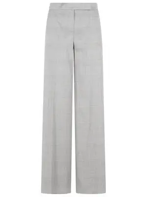 Max Mara Netto' Olive Prince Of Wales Wool Pants - Green