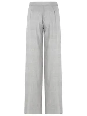 Max Mara Prince Of Wales Wool Trousers - Green